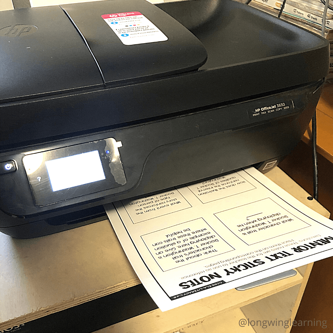 How To Print On Sticky Notes - Longwing Learning I ELA Worksheets For ...