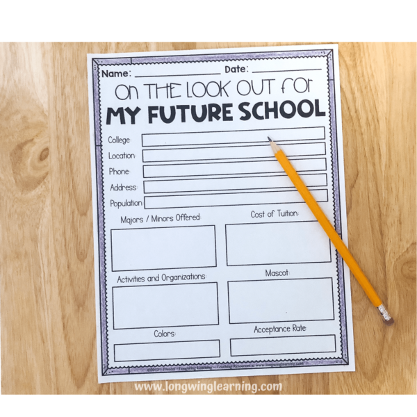 College Week Activities For Elementary - Longwing Learning I ELA ...