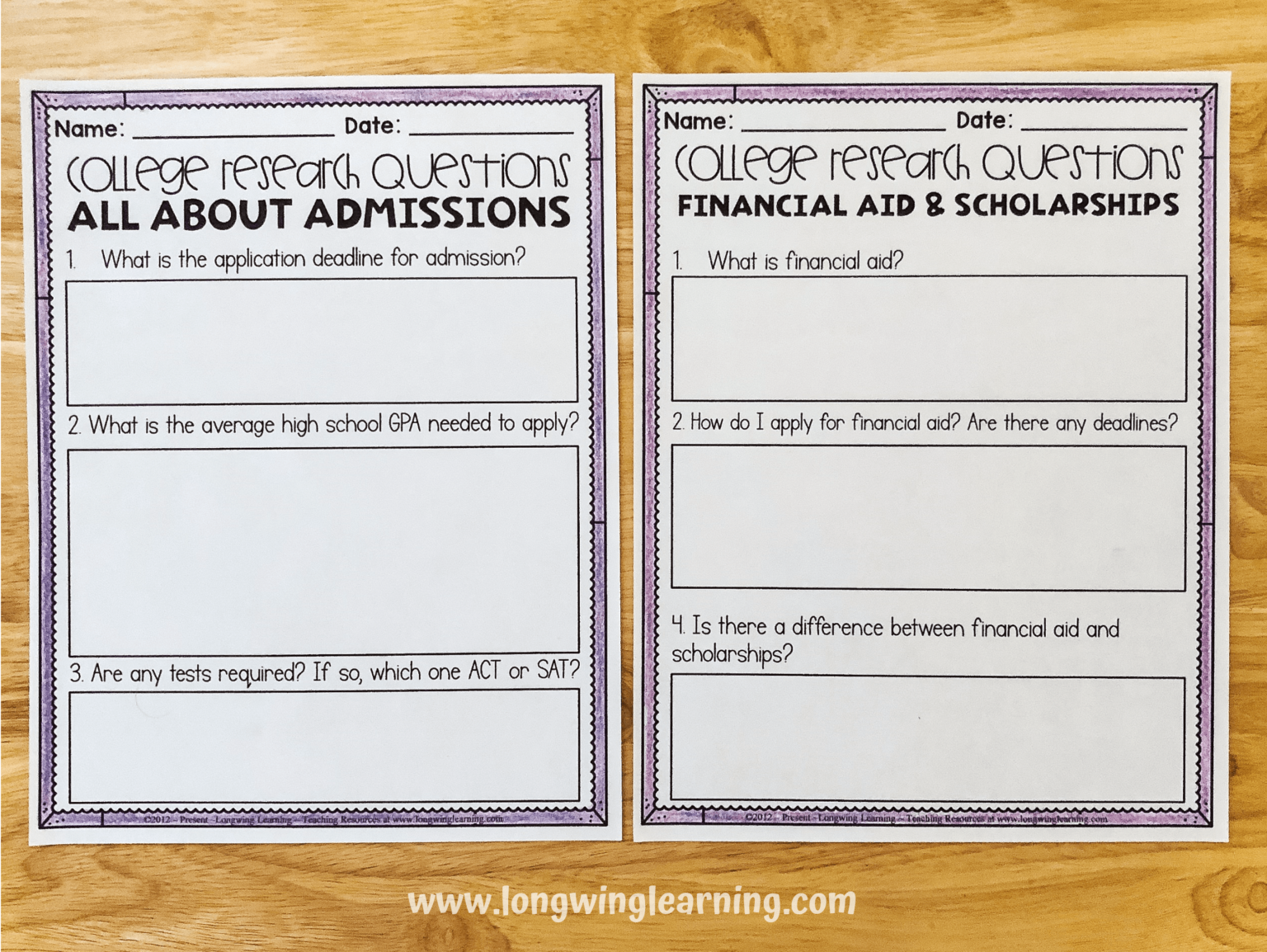 A Week Of College Awareness Activities - Longwing Learning I ELA ...