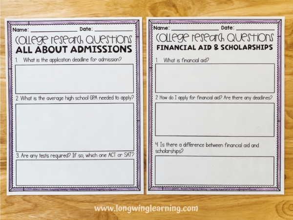 A Week Of College Awareness Activities - Longwing Learning I ELA ...