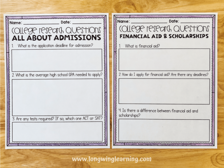 A Week Of College Awareness Activities - Longwing Learning I ELA ...