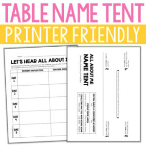 All About Me Name Tag Tent Template For Back To School Or First Day Of ...
