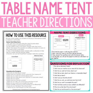 All About Me Name Tag Tent Template For Back To School Or First Day Of ...