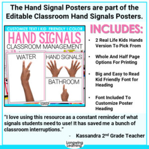 Classroom Hand Signals 12345 For Classroom Management With Real Hands ...