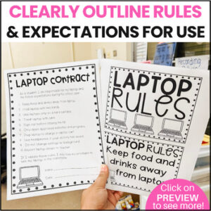 Computer Lab Rules Technology Contract Keyboard Shortcuts Tech Posters ...