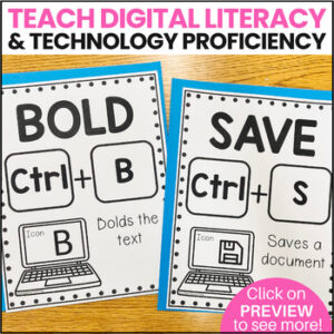 Keyboard Computer Shortcuts Posters Kid Friendly Icon Keyboard Prompt ...