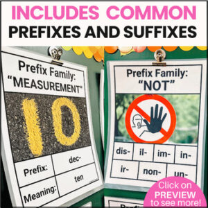 Morphology Prefix And Suffix Anchor Charts Affix Vocabulary Word Part ...