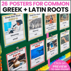 Morphology Word Wall Prefix Suffix Greek And Latin Root Words For ...