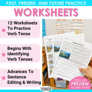 Past Present Future Verb Tenses Activities & Posters To Conjugate Verbs ...