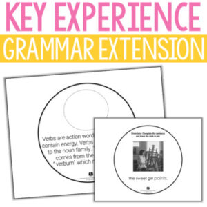Verb Key Experience Montessori Grammar Symbol Extension Cut & Coloring ...